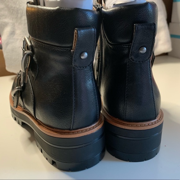 Indigo | Shoes | New Indigo Rd Leather Buckles Combat Moto Boots | Poshmark